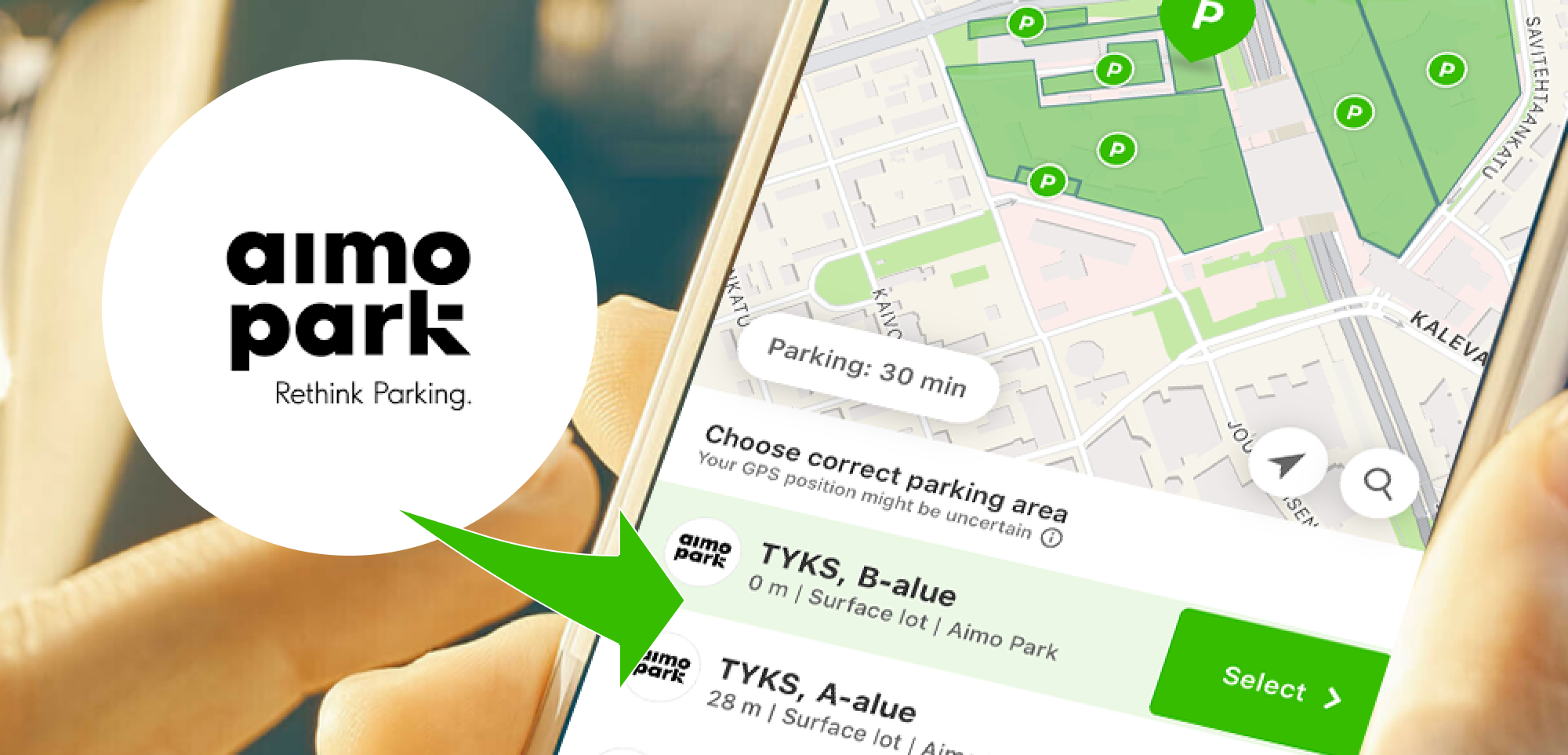 Now you can use the ParkMan app in Aimo Park areas in Finland